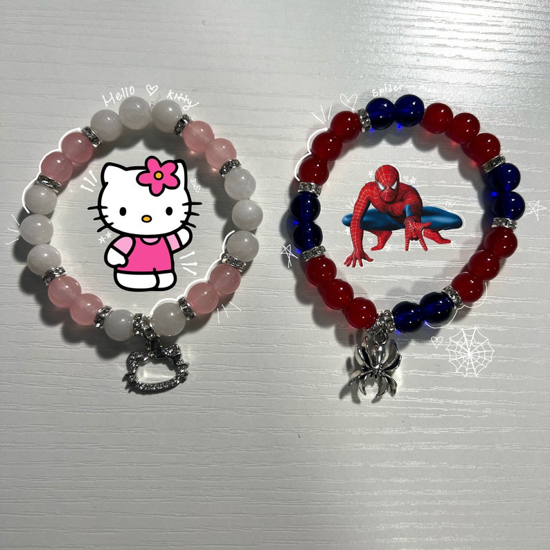 Hello Kitty and Spider-man Matching Bracelets - Etsy