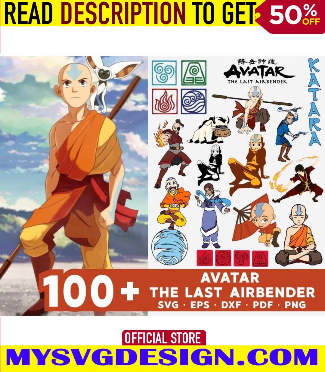 100 the Last Airbender Svg Bundle, Layered Svg, Cricut, Cut Files ...