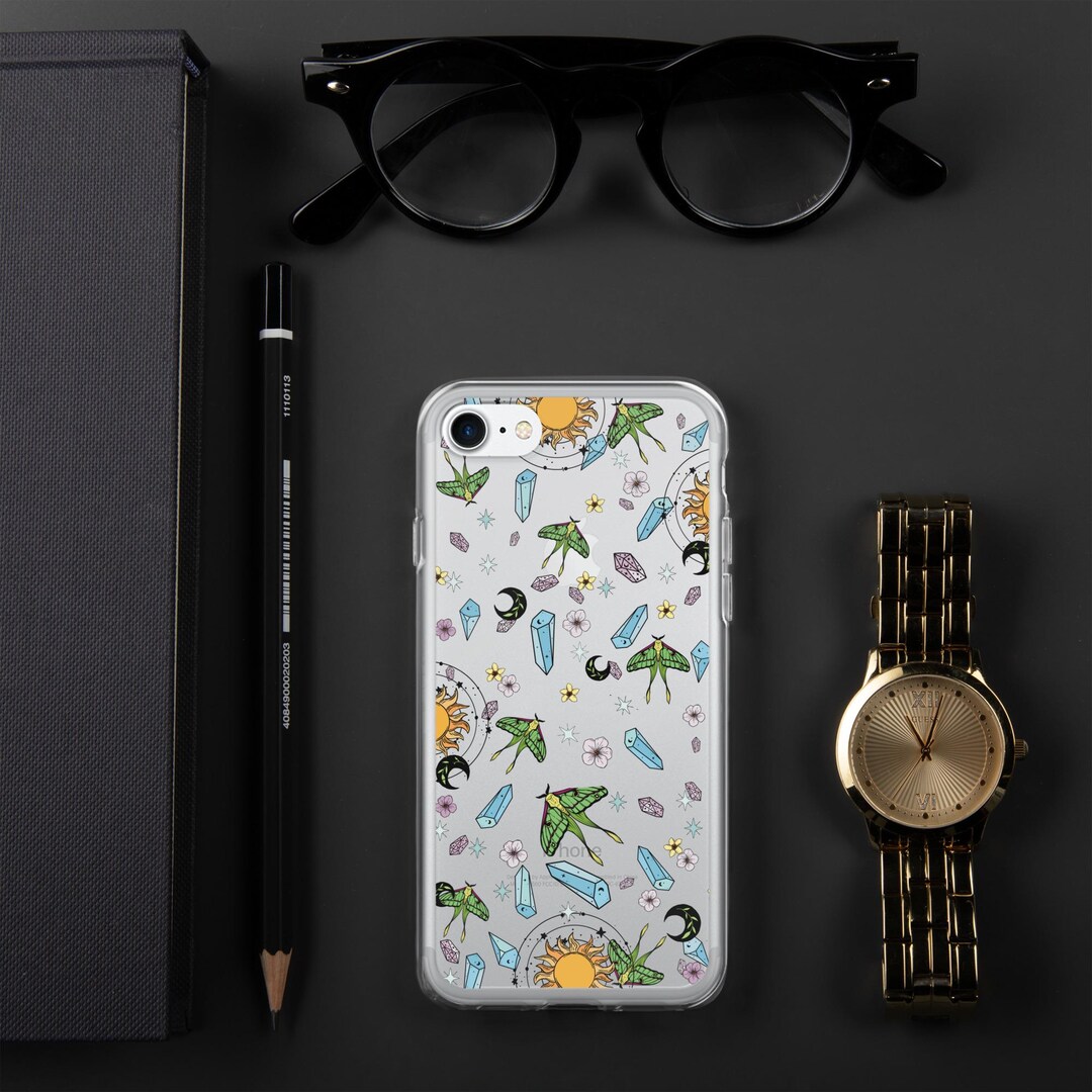 Crystals, Luna Moth Clear Case for iPhone 15, Graphic iPhone 12 Case ...