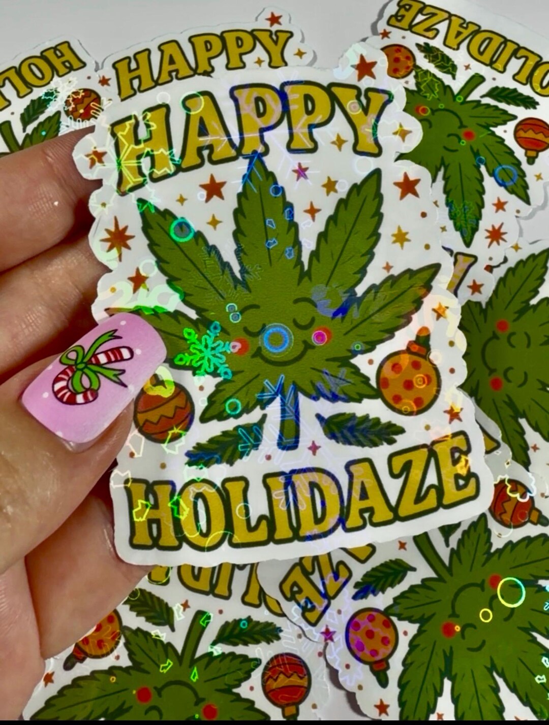 Christmas Stoner Sticker, Happy Holidaze Stoner, Funny Adult Sticker ...