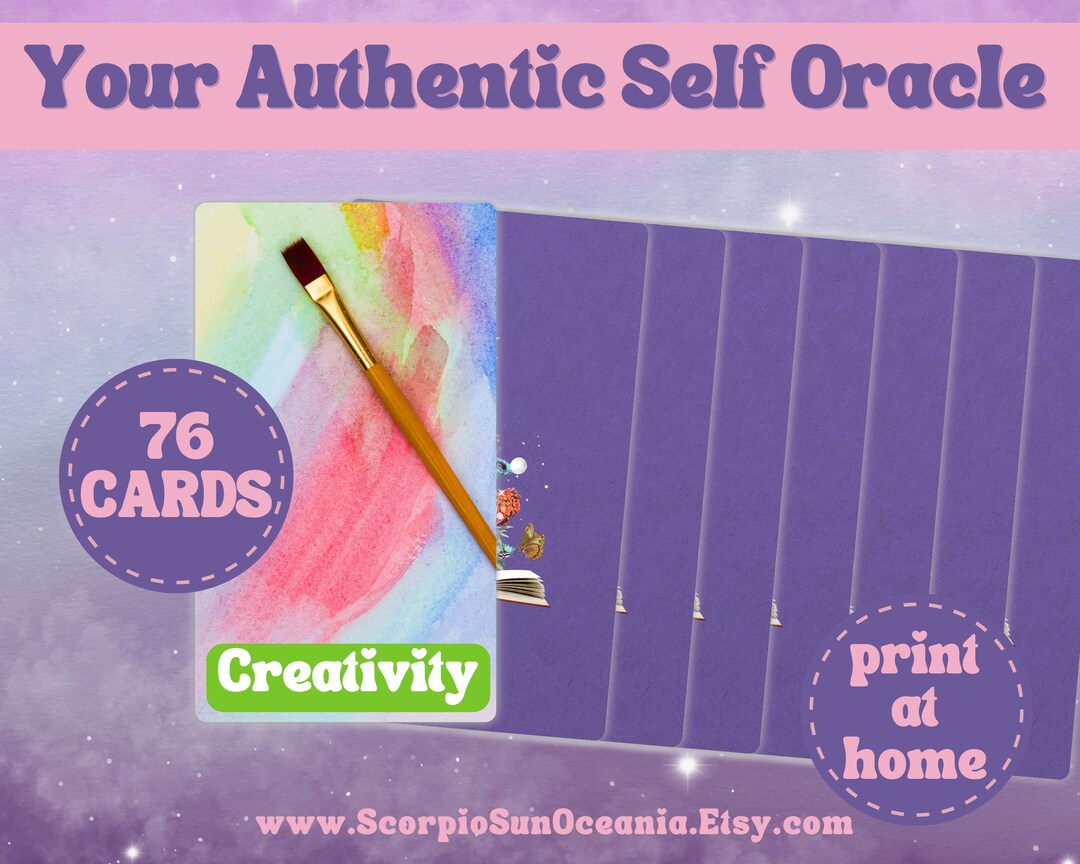 PRINTABLE Your Authentic Self Oracle Cards 76 Cards - Etsy