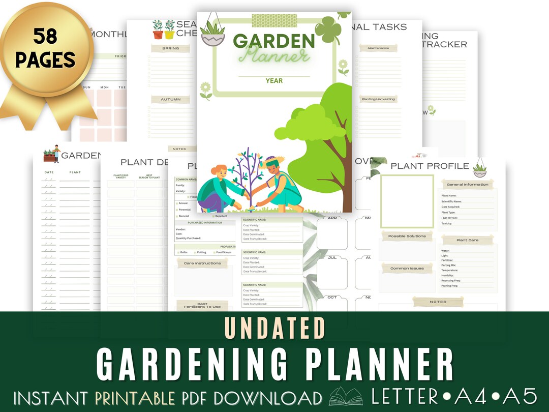 Garden Printable Planner, Garden Journal, Printable Garden Organizer ...