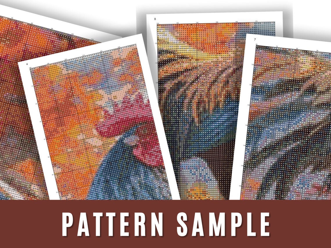 Cross Stitch Pattern Rooster, Cross Stitch Chart, Colored Cross Stitch ...