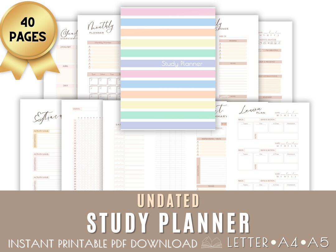 Printable Planner Printable Student Planner 2024-2025 - Etsy