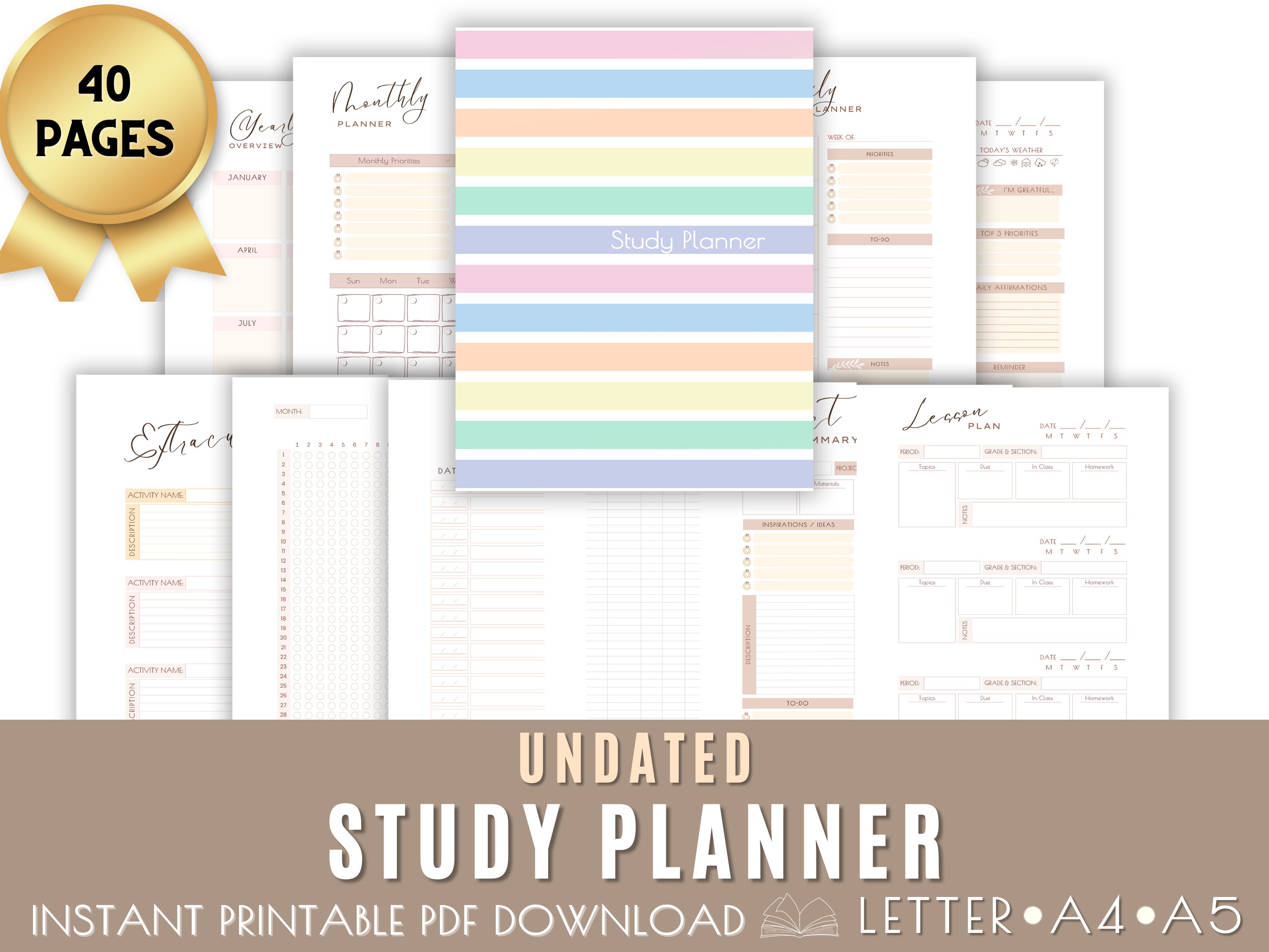 Printable Planner Printable Student Planner 2024-2025 - Etsy