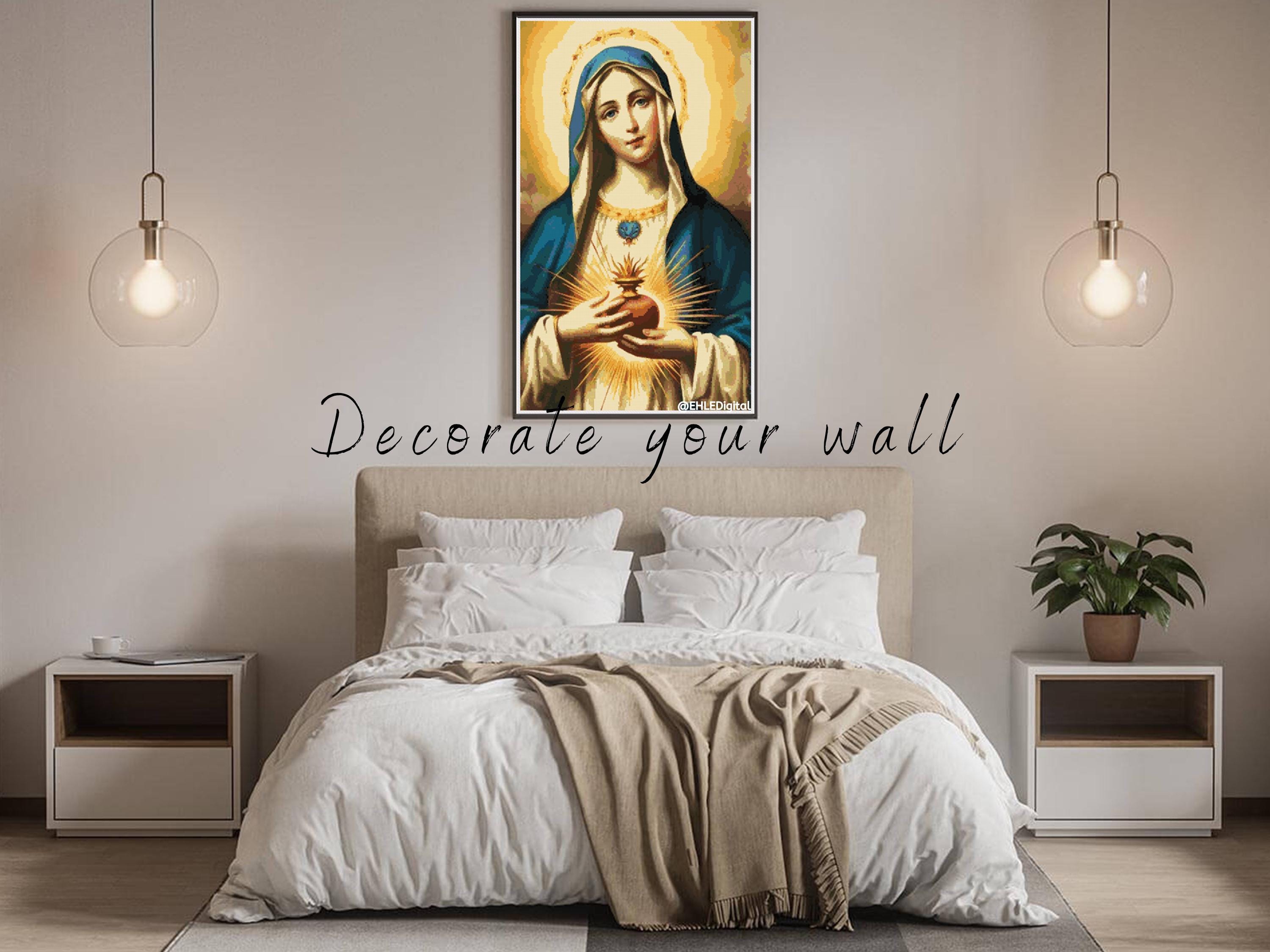 Mother Mary Cross Stitch Pattern: Virgin Mary Colored Chart (PDF) - Etsy