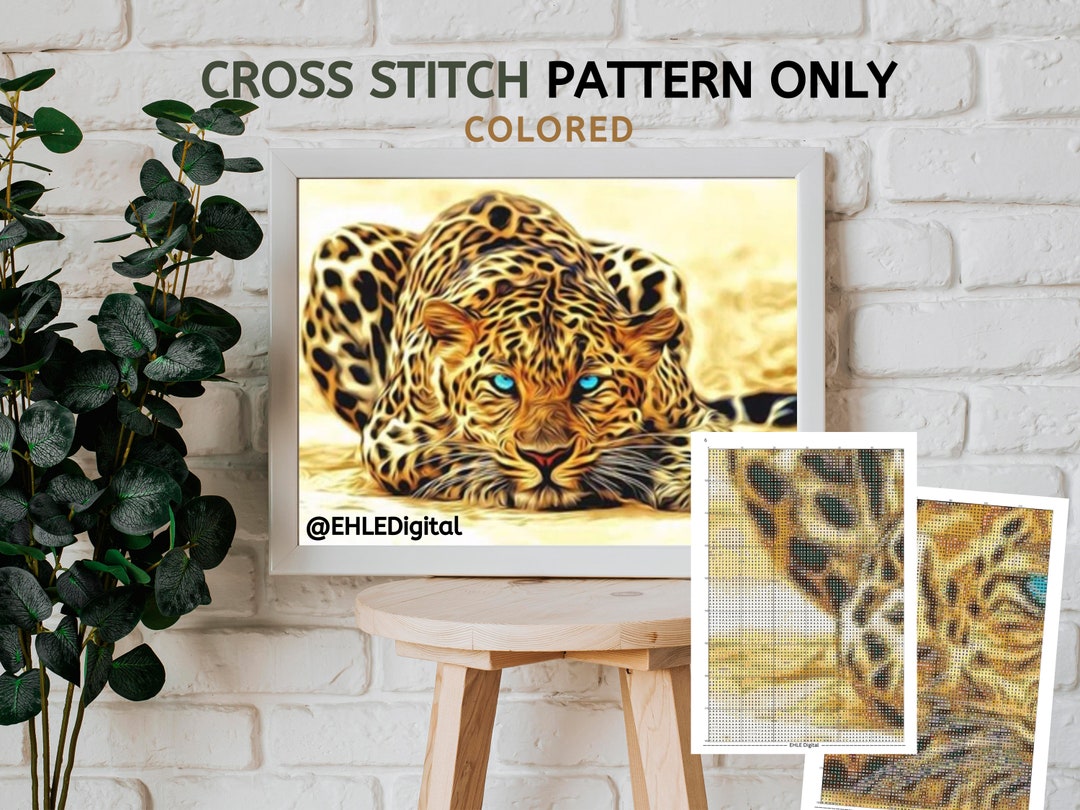 Cross Stitch Pattern Tiger, Easy X-stitch Pattern, Cross Stitch Chart ...