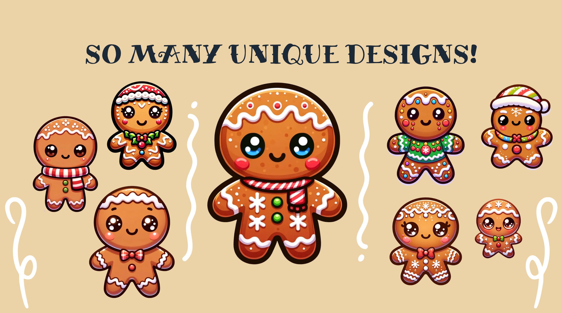 Chibi Gingerbread Man Clipart: Adorable Festive Holiday Graphics, 15 ...