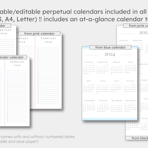 2024 [blue] Landscape Printable Calendar: Sleek, Minimalist Design ...