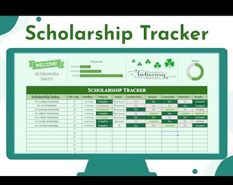 Scholarship Tracker [BLUE] ~ Google Sheets Spreadsheet Template ~ Track ...