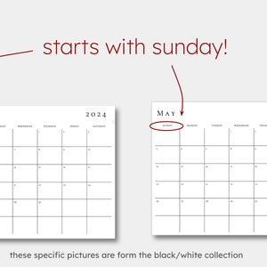 2024 [blue] Landscape Printable Calendar: Sleek, Minimalist Design ...
