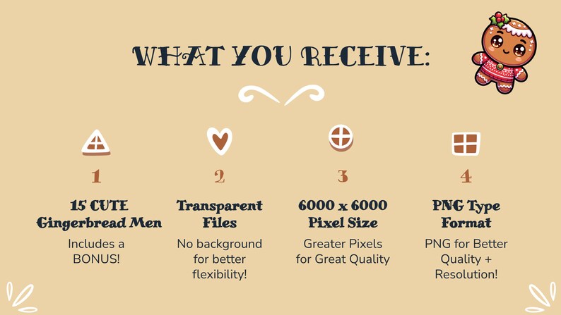 Chibi Gingerbread Man Clipart: Adorable Festive Holiday Graphics, 15 ...