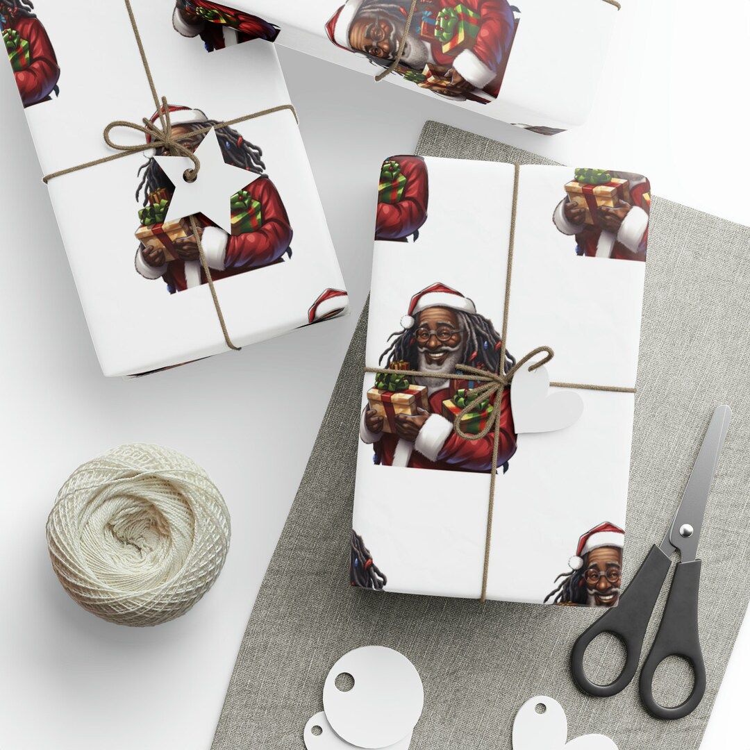 Christmas Wrapping Paper African American / Black / Melanated Santa ...