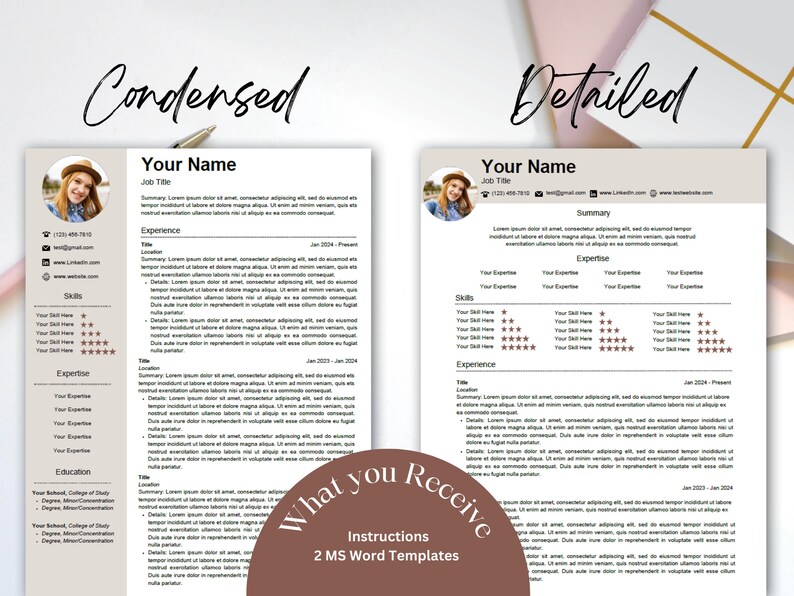 Microsoft Word Resume Template Bundle - Etsy