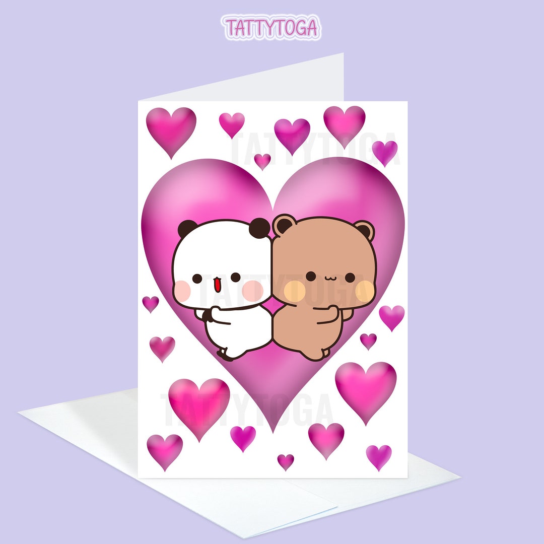 Bubu and Dudu Greeting Cards, Card for Partner, Panda Yier Cards ...