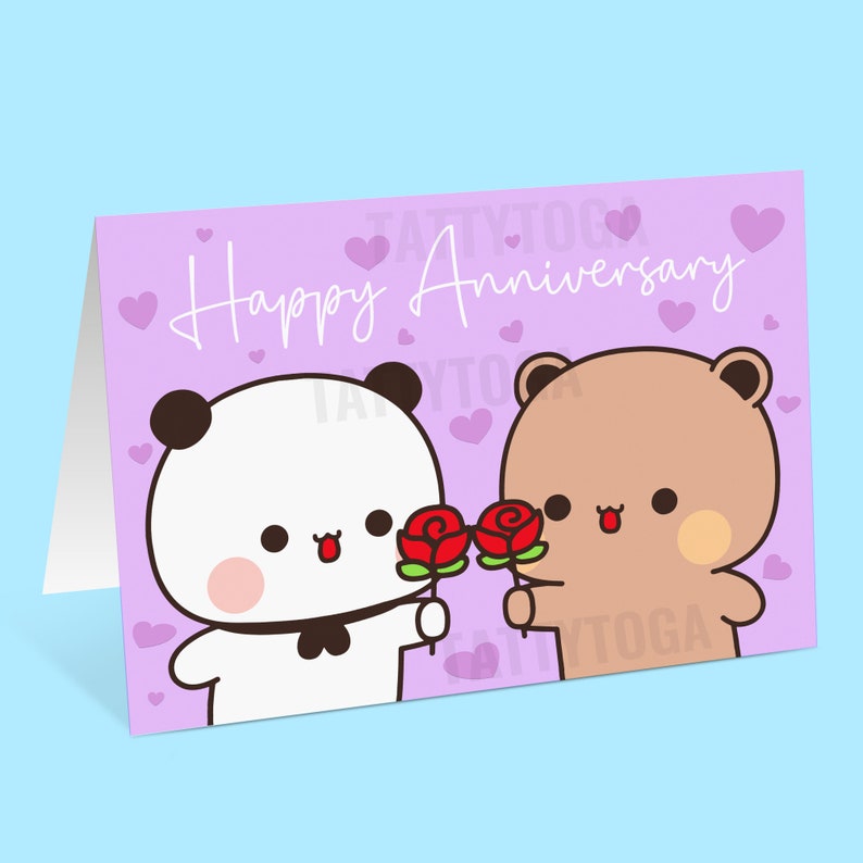 Bubu and Dudu Anniversary Card, Cute Anniversary Card, Boyfriend ...