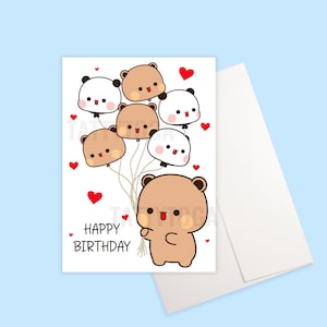 Bubu and Dudu Card, Bubu Dudu Birthday Card, Friendship Cards, Romantic ...