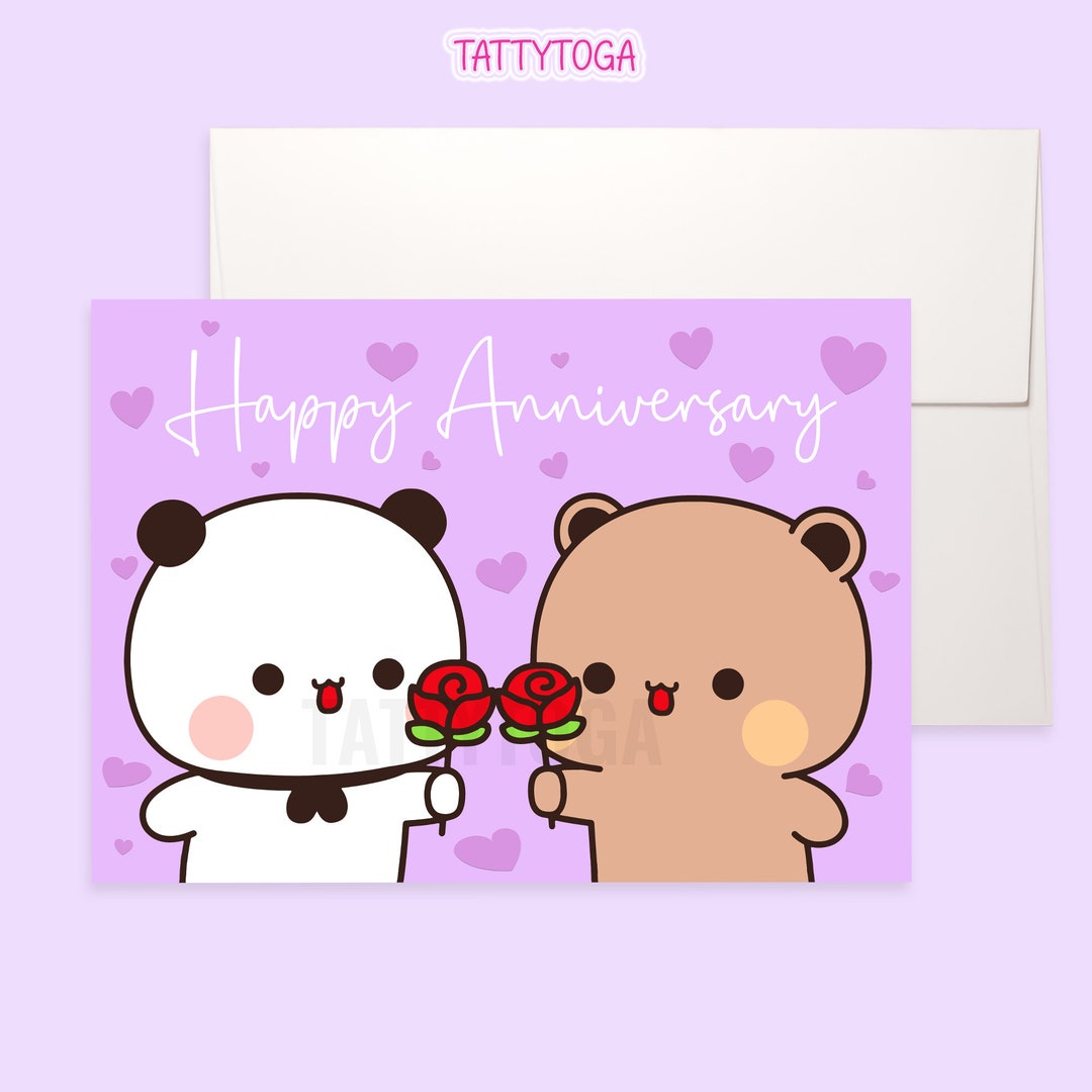 Bubu and Dudu Anniversary Card, Cute Anniversary Card, Boyfriend ...