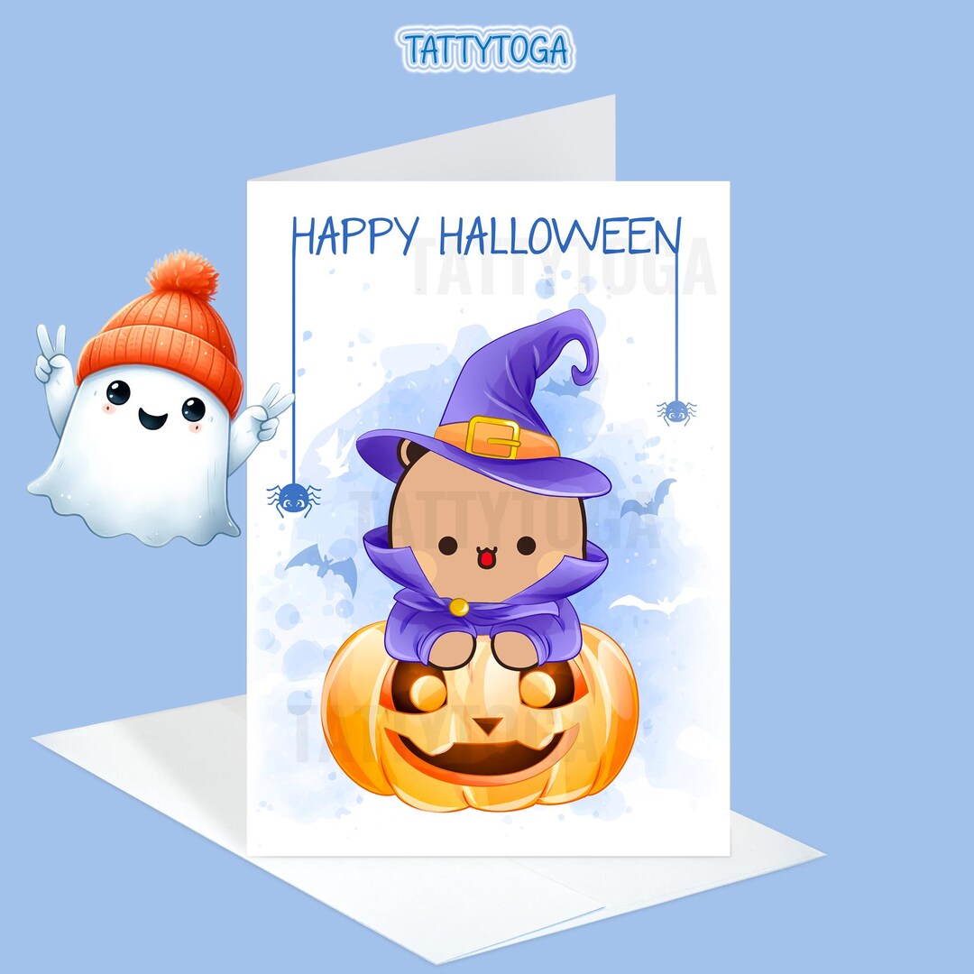 Bubu and Dudu Halloween Card, Cute Halloween Cards, Funny Halloween ...