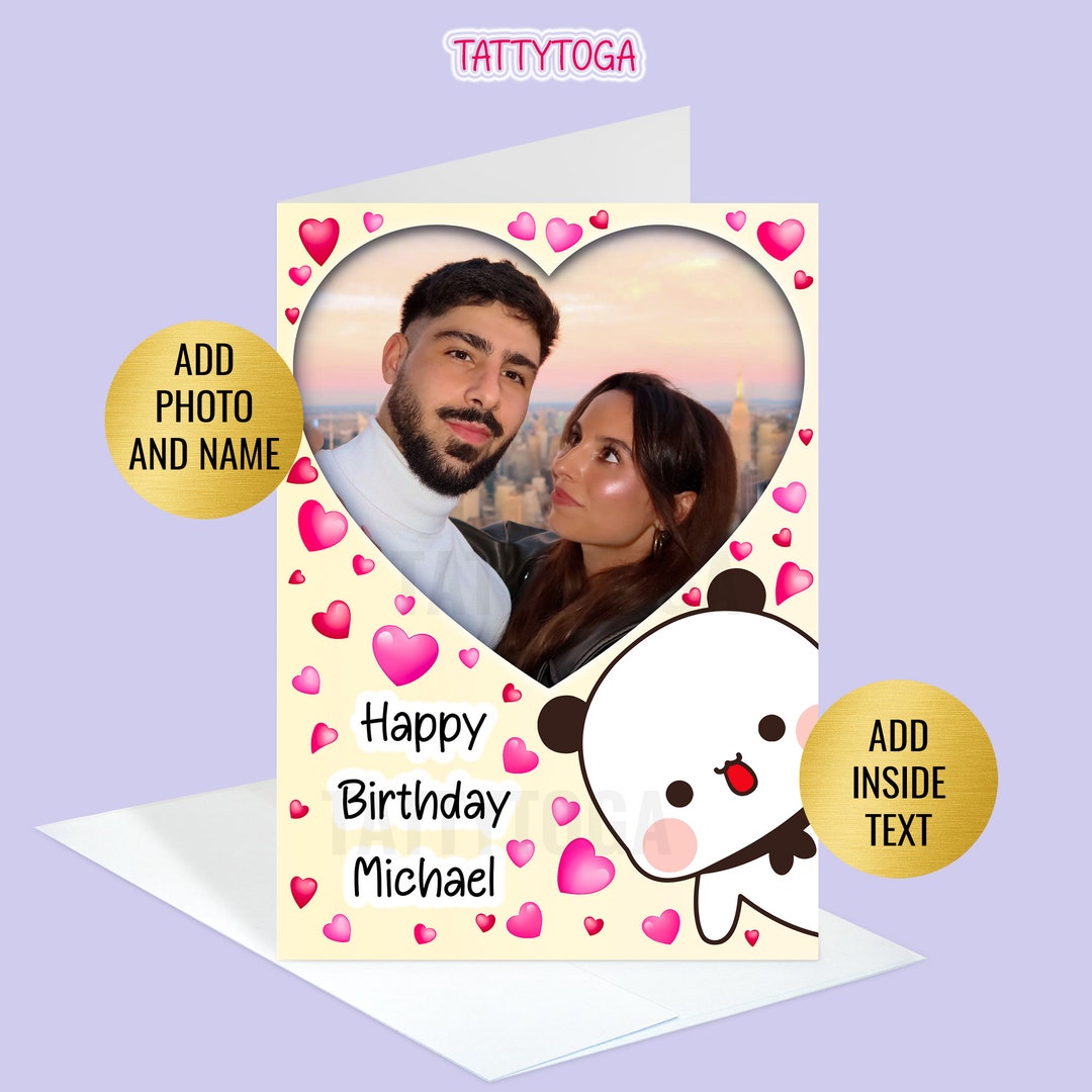 Bubu and Dudu Personalized Photo Card, Picture Birthday Card, Custom ...