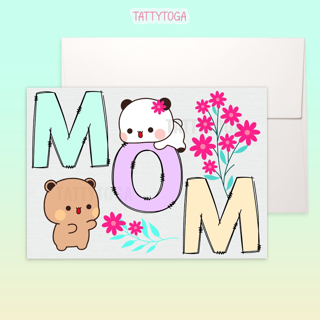Bubu and Dudu Card for Mom, Kawaii Card, Panda Yier Cards, Birthday ...