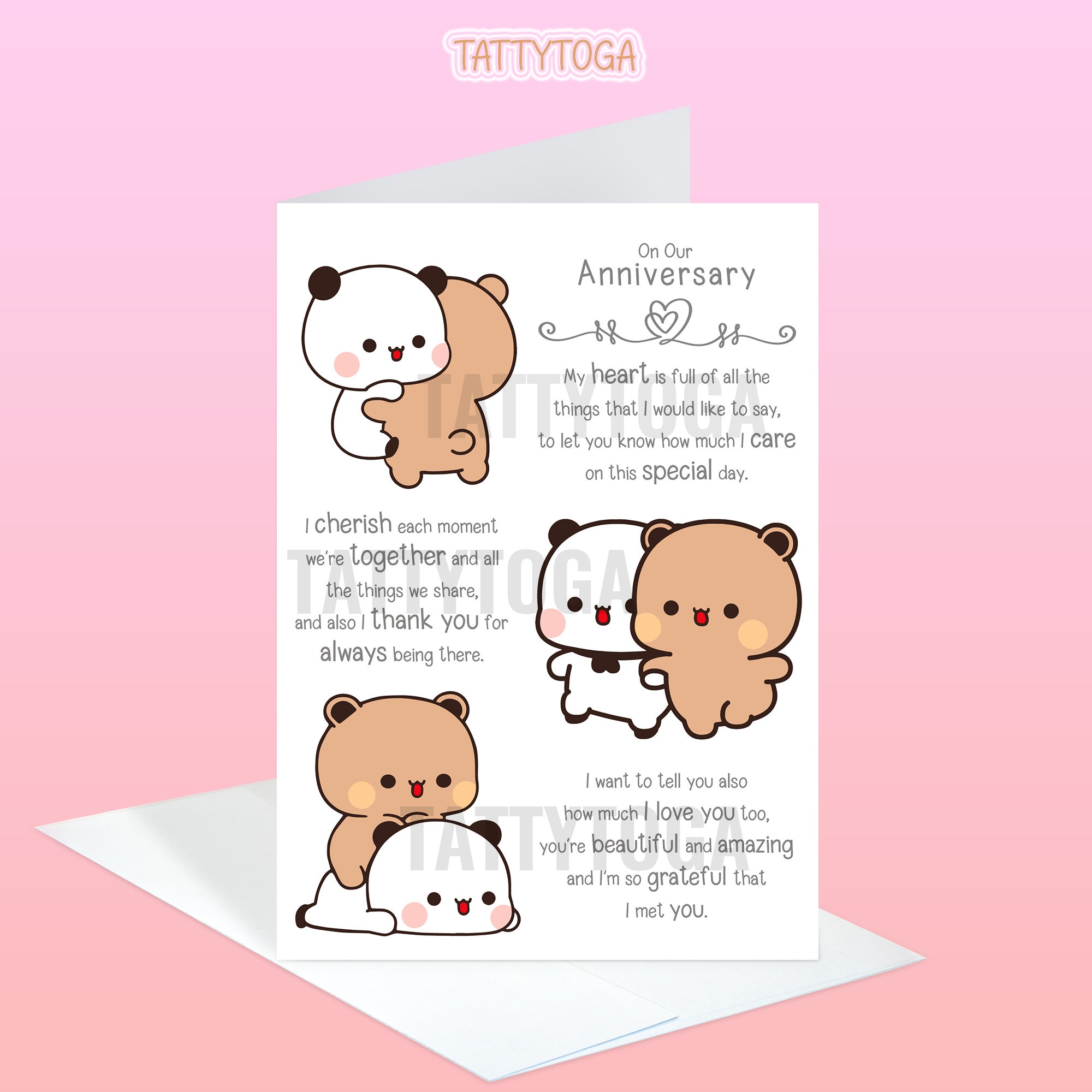 Bubu and Dudu Romantic Anniversary Card, Cute Anniversary Card, Boyfriend Cards, Girlfriend ...