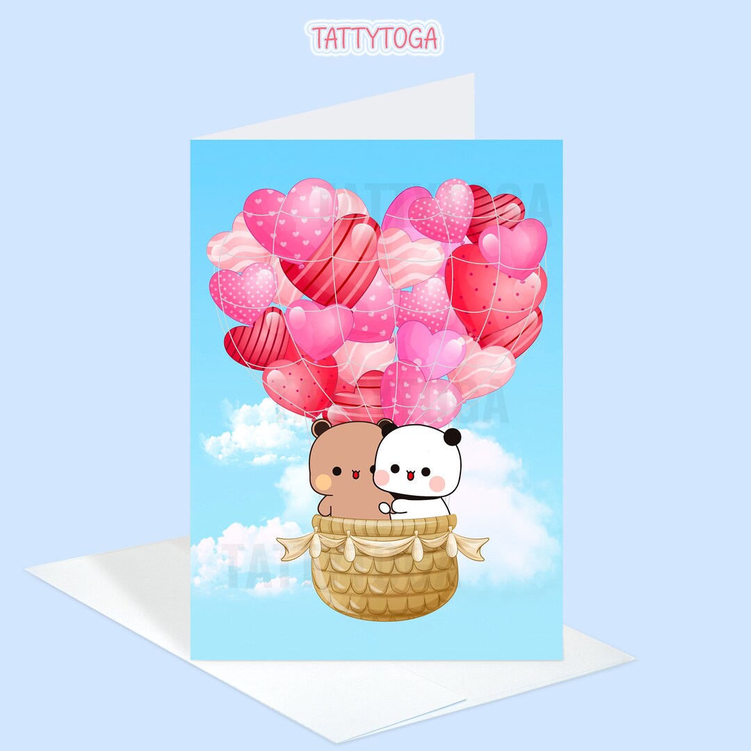 Bubu and Dudu Anniversary Card, Romantic Panda Yier Card - Etsy