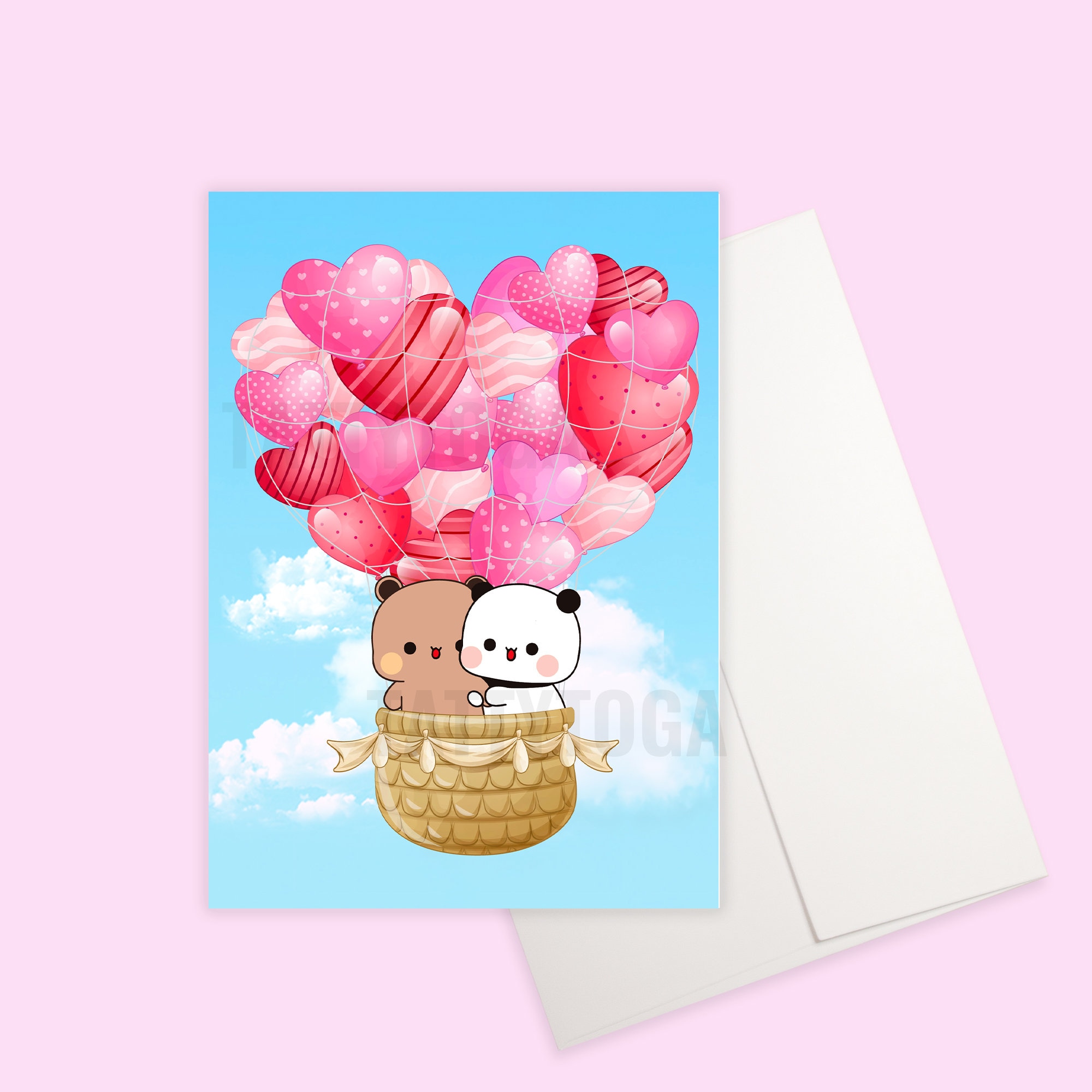 Bubu and Dudu Greeting Cards, Anniversary Card, Panda Yier Cards ...
