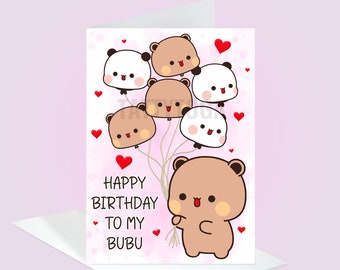 Bubu and Dudu Card, Bubu Dudu Birthday Card, Friendship Cards, Romantic ...