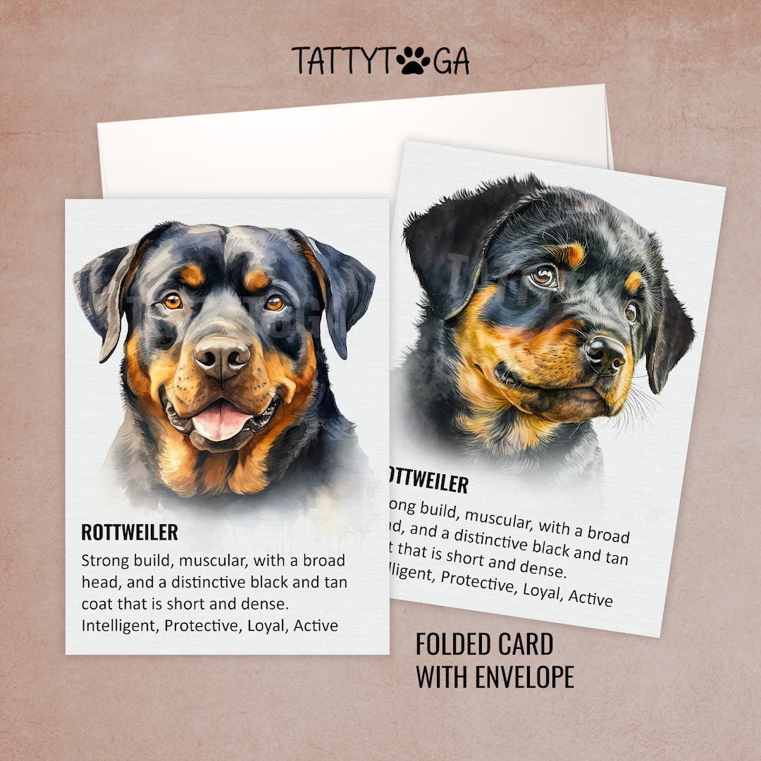 Rottweiler Greeting Cards, Dog Mama Birthday Cards, Rottie Blank Cards ...
