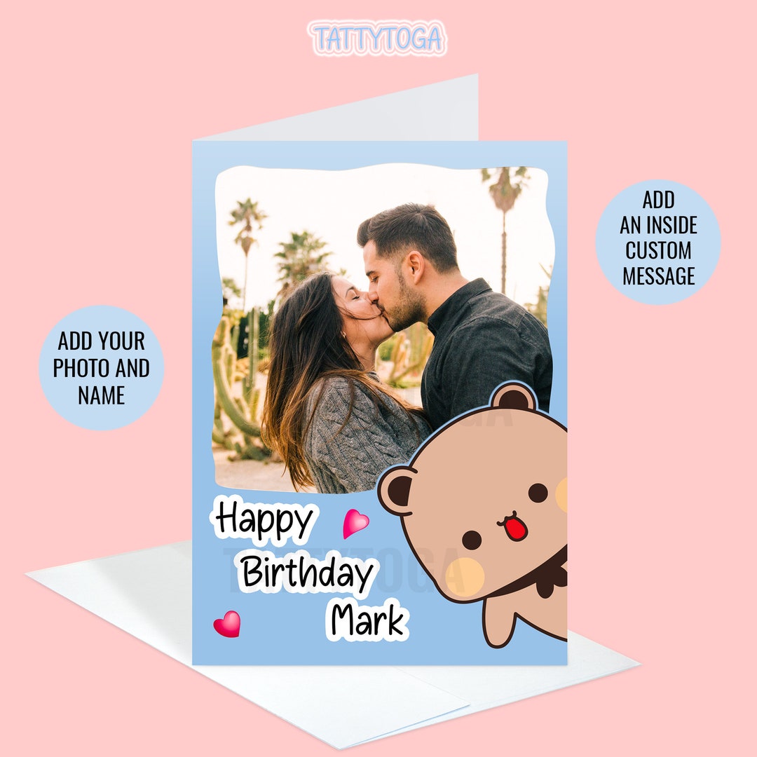 Bubu and Dudu Personalized Photo Card, Picture Birthday Card, Custom ...