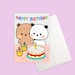 Bubu and Dudu Birthday Card, Cute Birthday Card, Kawaii Greeting Cards ...
