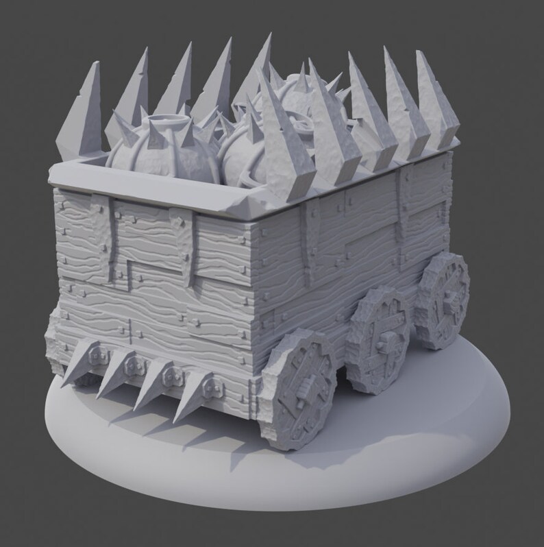White Hand Siege Cart STL File - Etsy