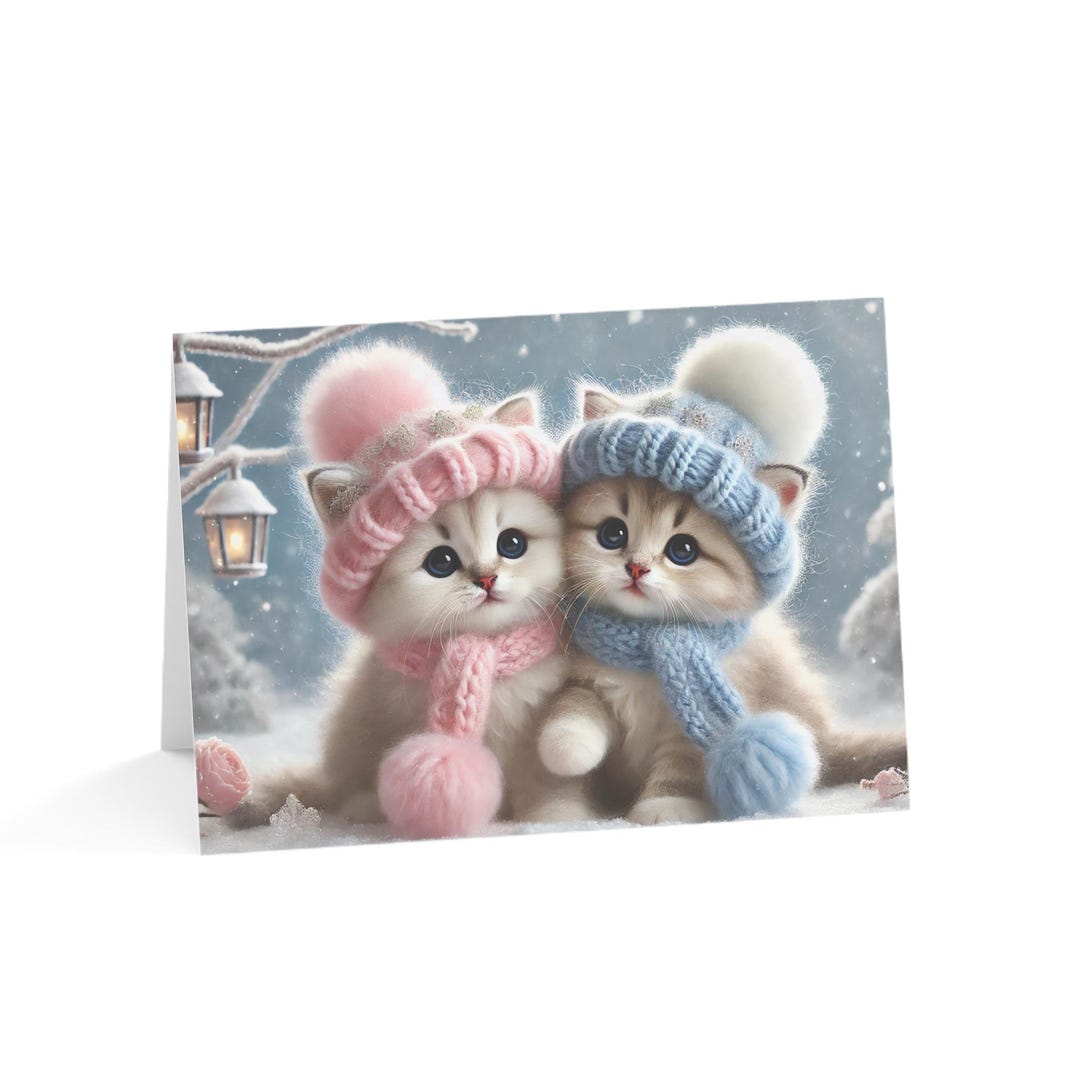 Cat Happy Holidays Cards, 10 Cards With Envelopes, Sourced From USA ...