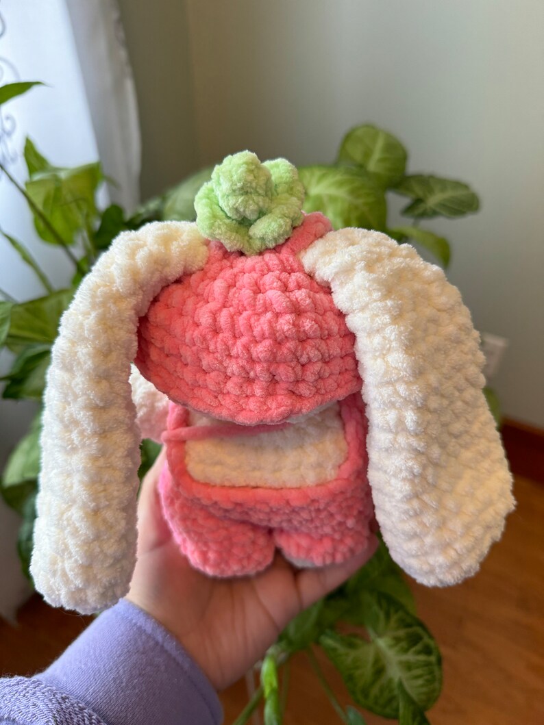 Handmade Crochet Strawberry Bunny in a With Strawberry Bag, Cute ...