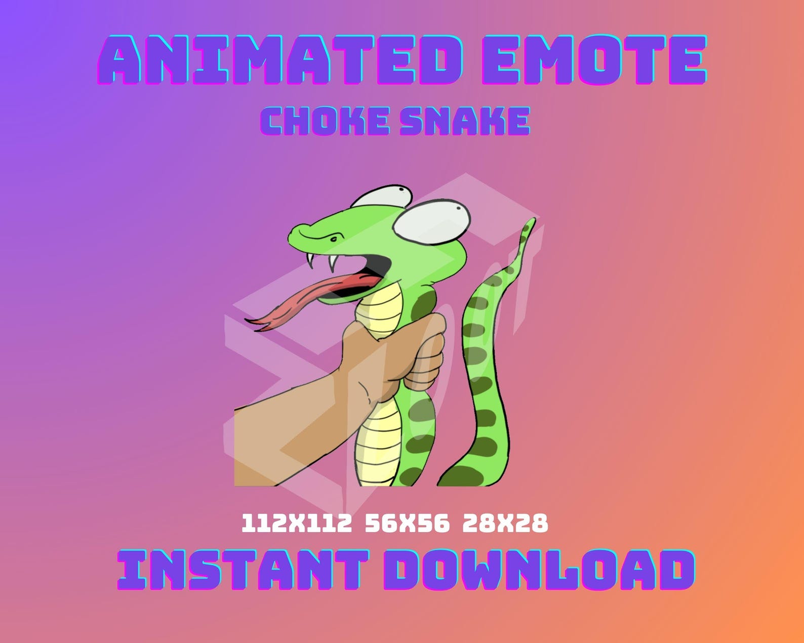 Animated Snake Choke Emote: Funny Streaming Overlay (digital Download ...