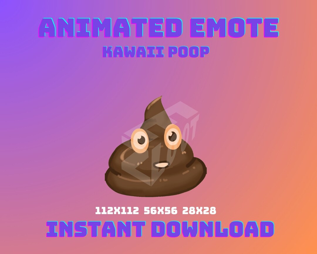 Animated Emote, Animated Poop Emote, Twitch Animated Emote, Kawaii ...