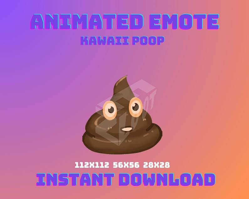 Animated Emote, Animated Poop Emote, Twitch Animated Emote, Kawaii ...