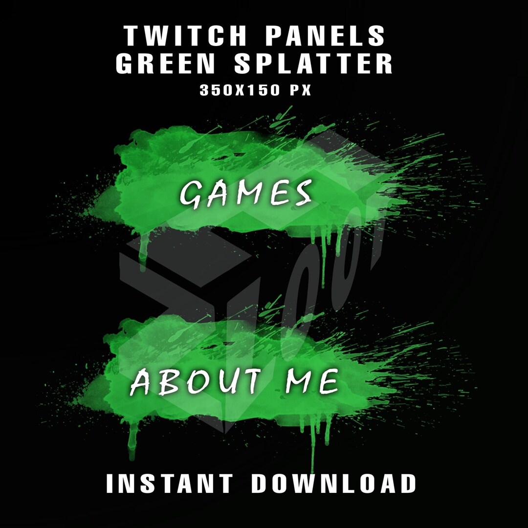 Twitch Panel, Green Twitch Panels, Panel Twitch, Splatter Twitch Panel ...