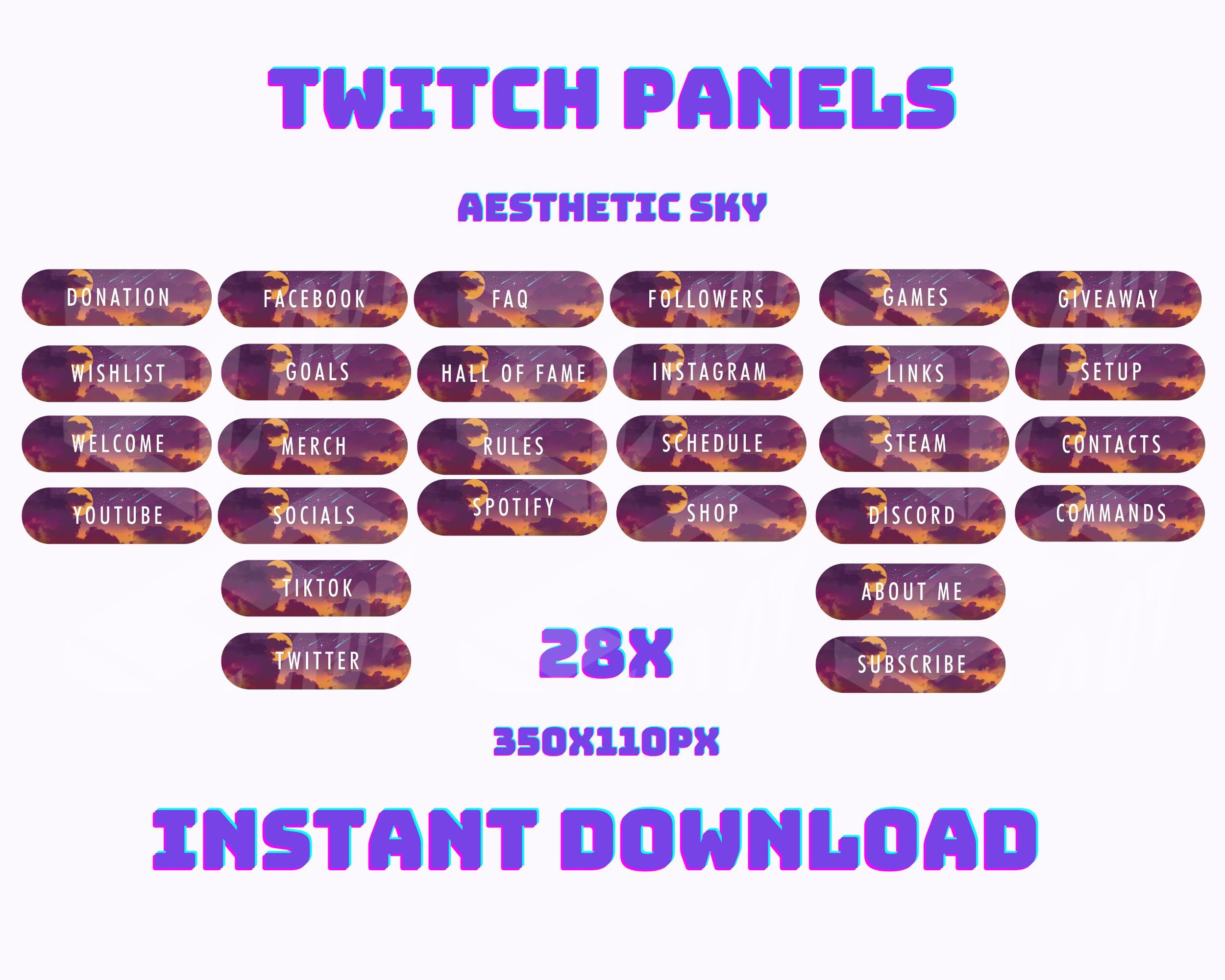 Twitch Panels, Aesthetic Twitch Panels, Aesthetic Panels, Night Twitch ...