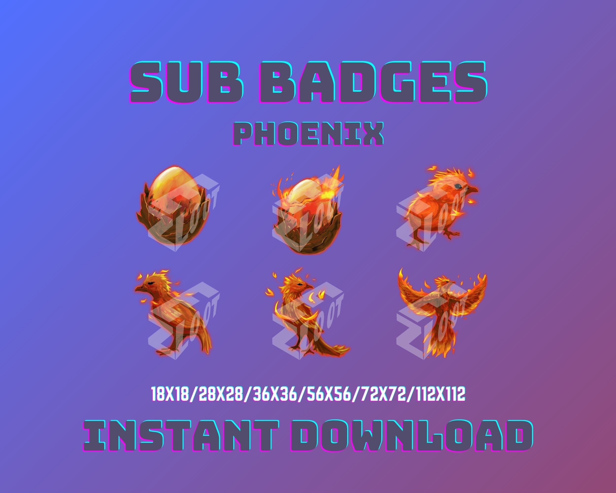 Twitch Sub Badges, Sub Badges Twitch, Twitch Sub Badges Anime, Phoenix ...