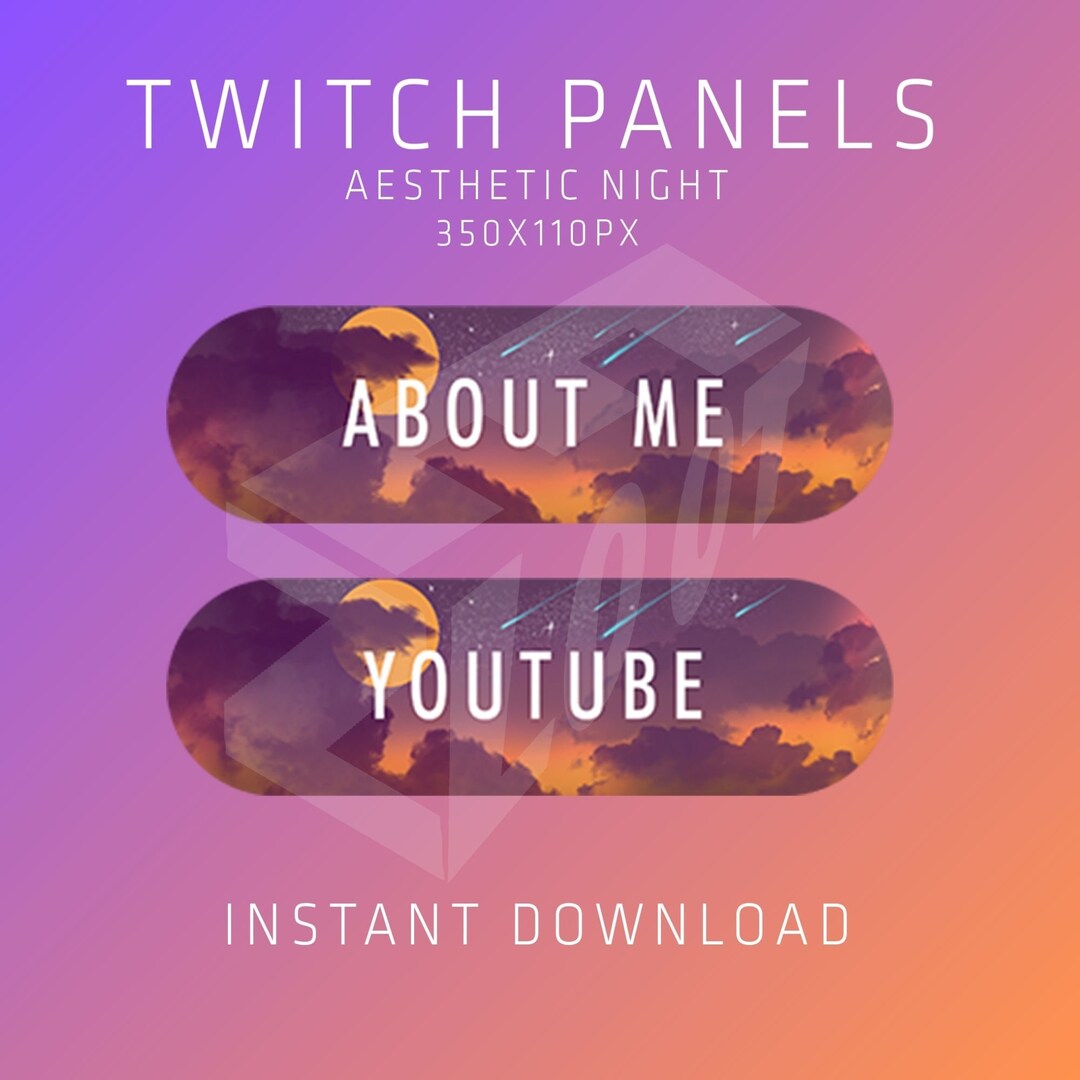 Twitch Panels, Aesthetic Twitch Panels, Aesthetic Panels, Night Twitch Panels, Moon Twitch ...