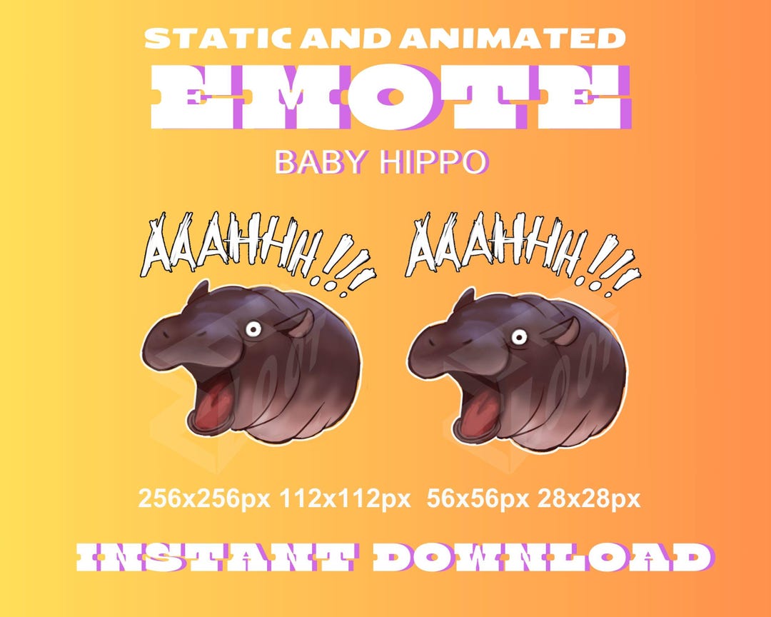 Funny Baby Hippo Emotes: Animated Panic Bundle (digital Download) Moo ...