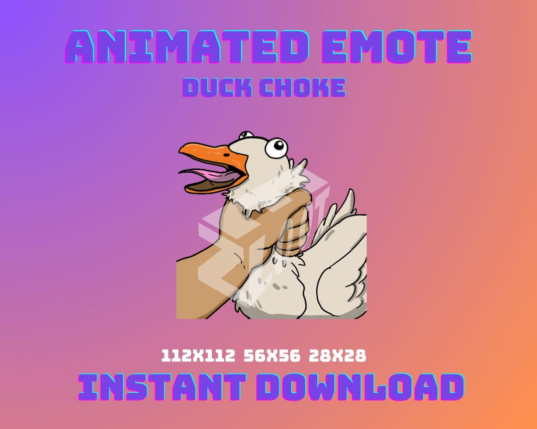 Funny Duck Choke Animated Emote: Twitch Streaming (digital Download) - Etsy