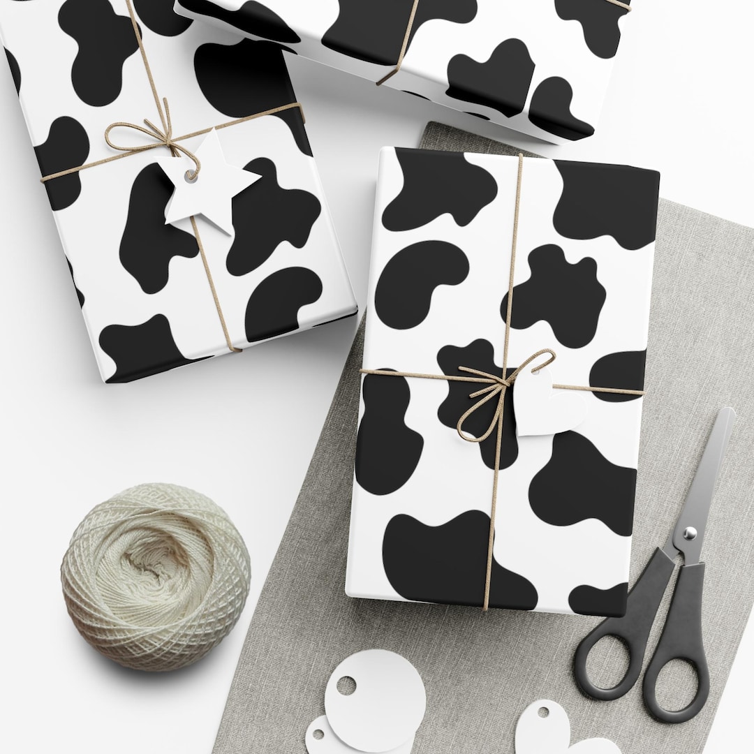 Cow Print Wrapping Paper Roll, Farm Animal Design, Pastoral Birthday ...