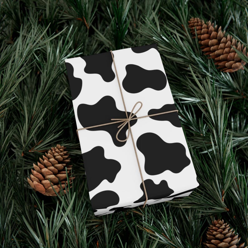 Cow Print Wrapping Paper Roll, Farm Animal Design, Pastoral Birthday ...
