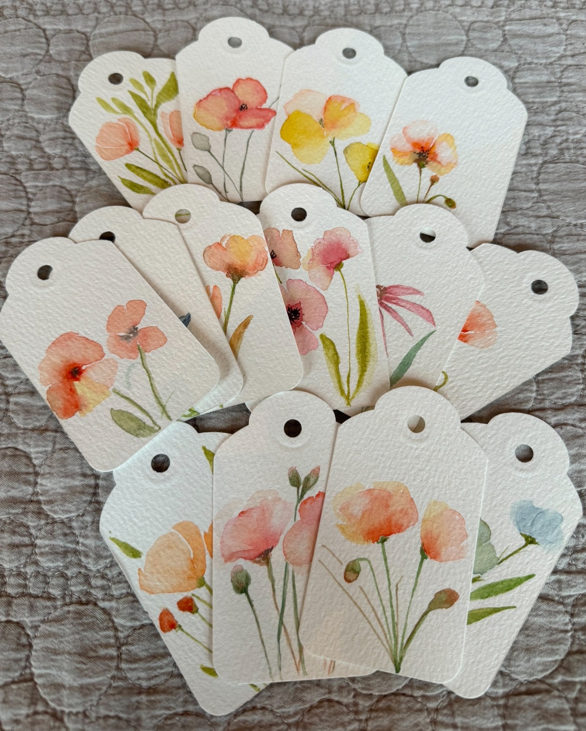 14 Handmade Watercolor Gift Tags. Unique Floral Designs. - Etsy