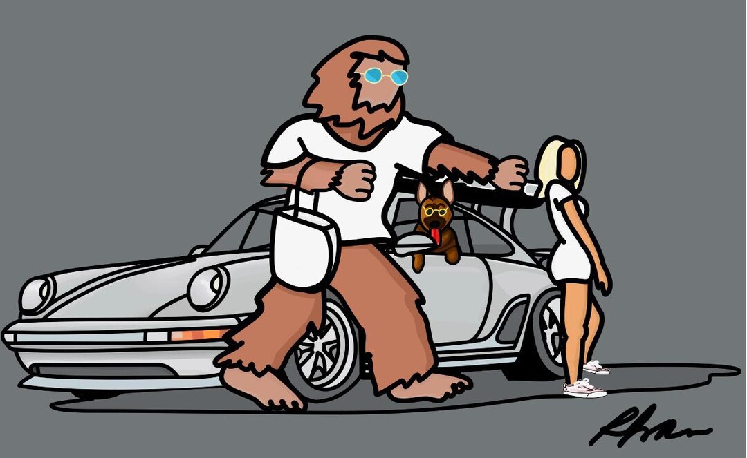 Bigfoot's Joyride: the Legend Behind the Wheel | Car & Creature Art ...