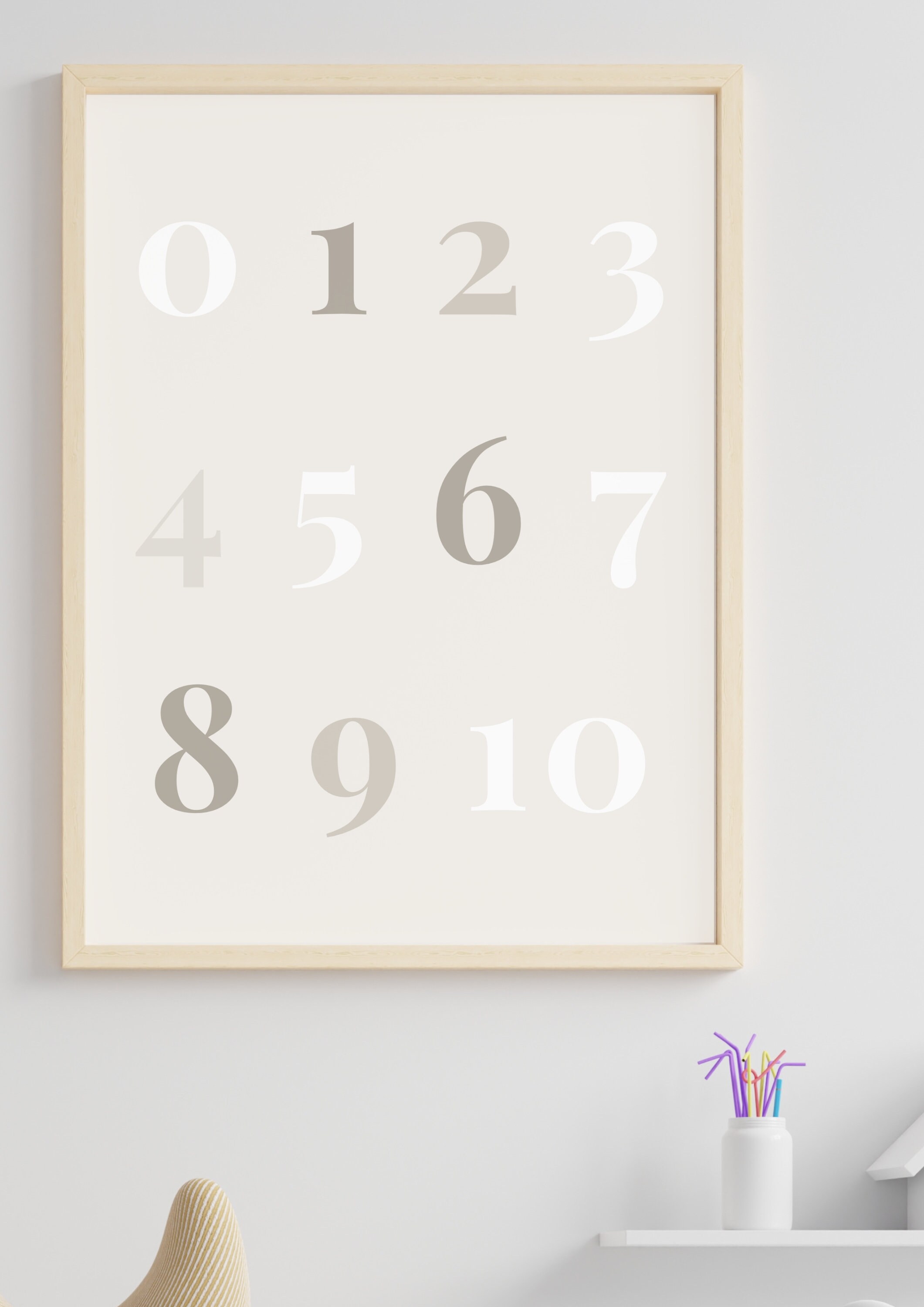 Minimalist Educational Poster DIGITAL PRINT Numbers Alphabet Montessori ...
