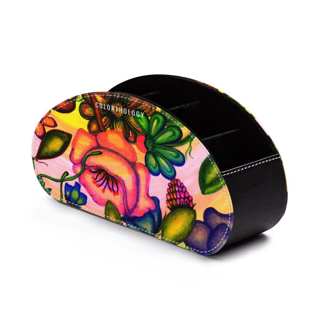 Rainbow Garden Office Faux Leather Storage Box. Multiple Compartments ...